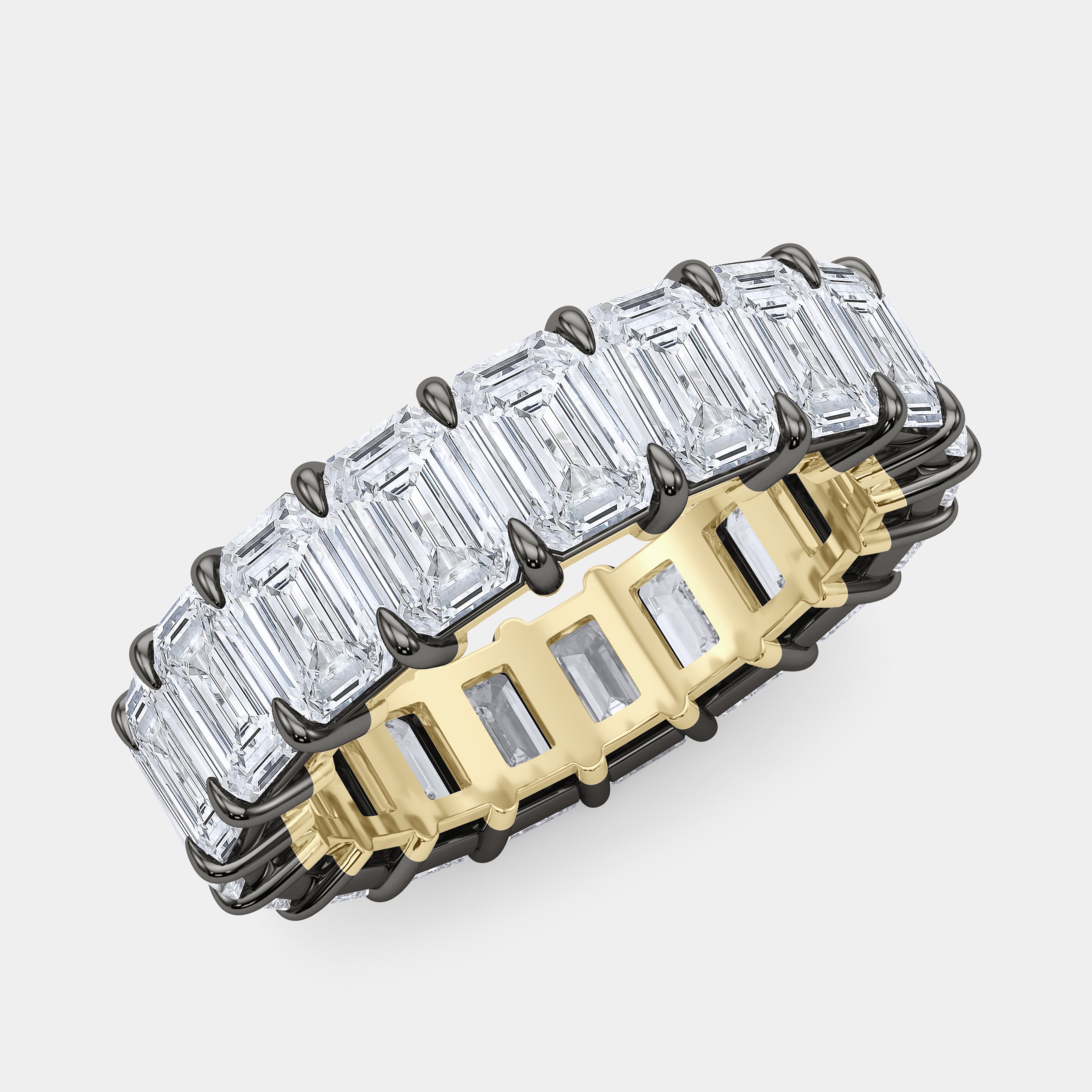 Mixed Metals Emerald Diamond Eternity Ring | Shop Now
