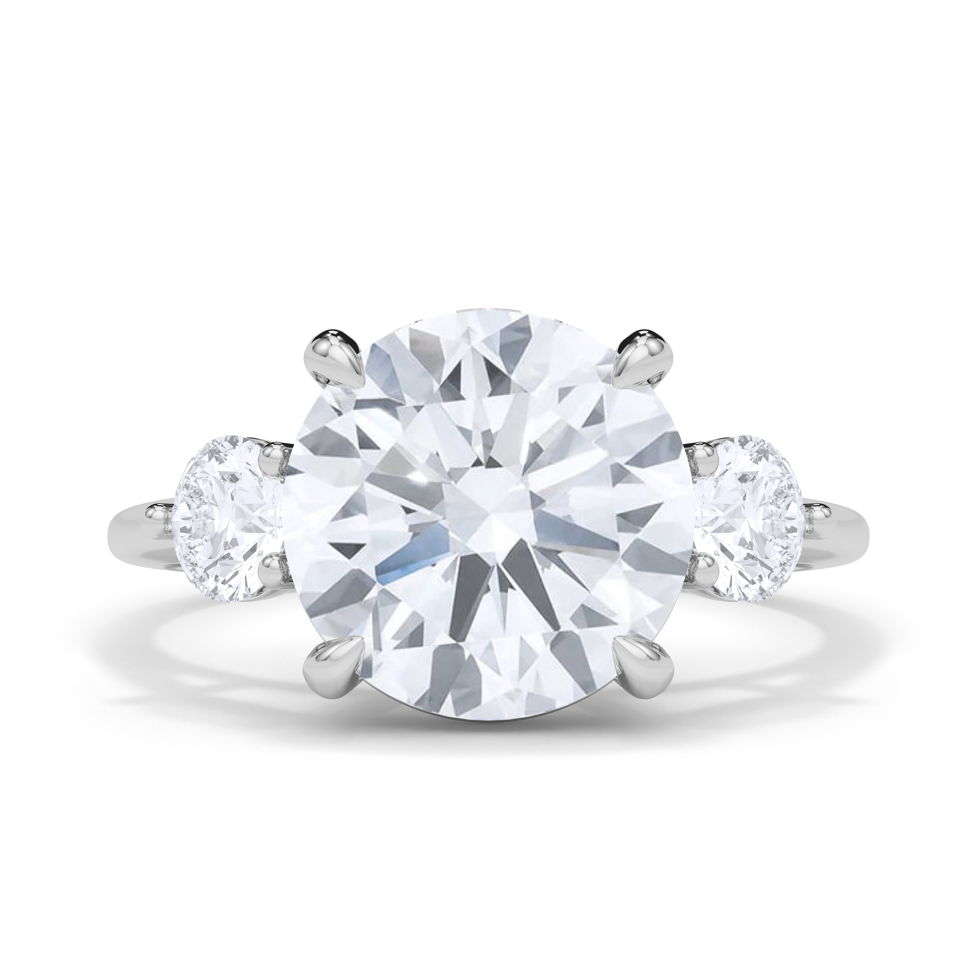 3-Stone Solitaire Round Cut Diamond Ring | Shop Now
