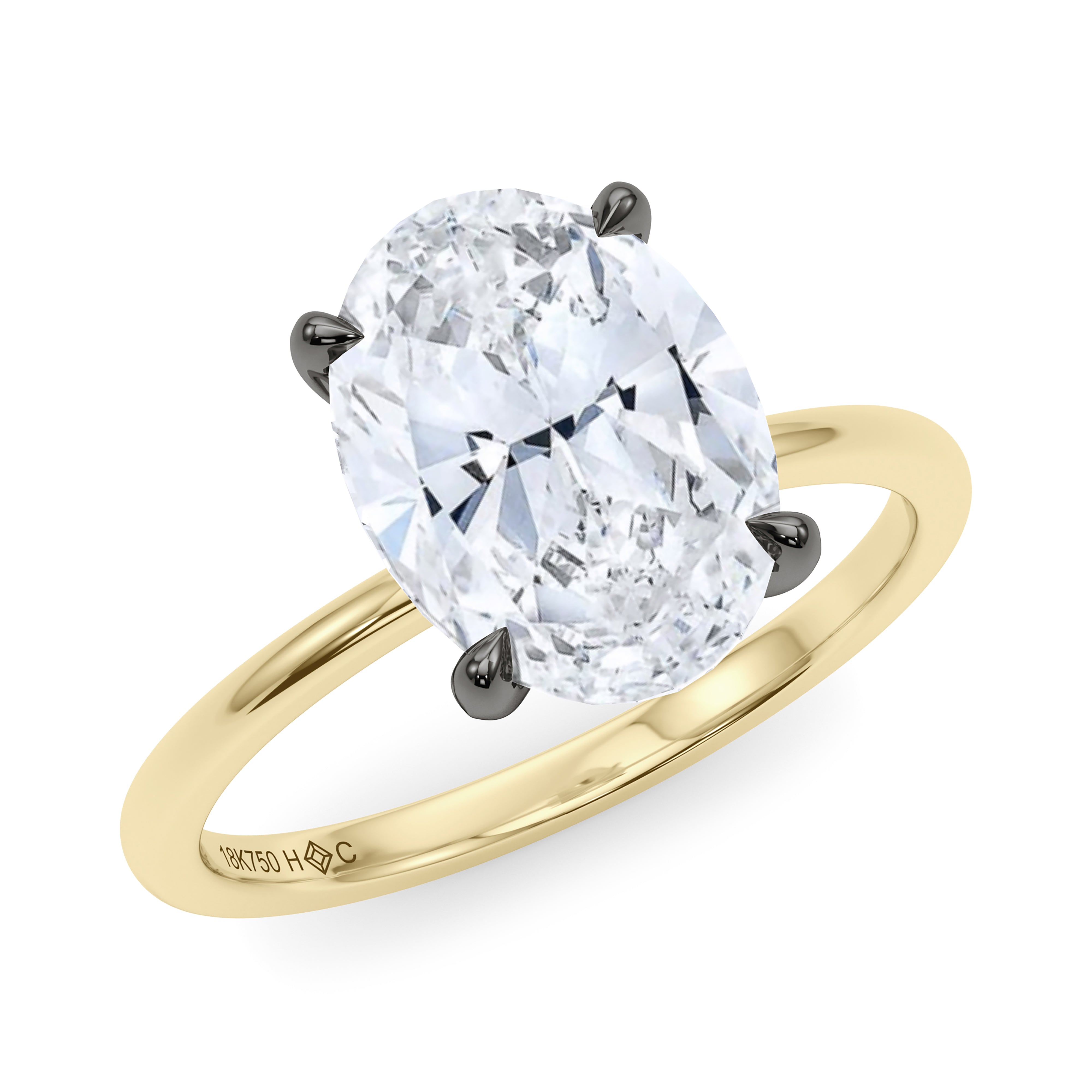 Mixed Metal Oval Cut Diamond Ring | Shop Now