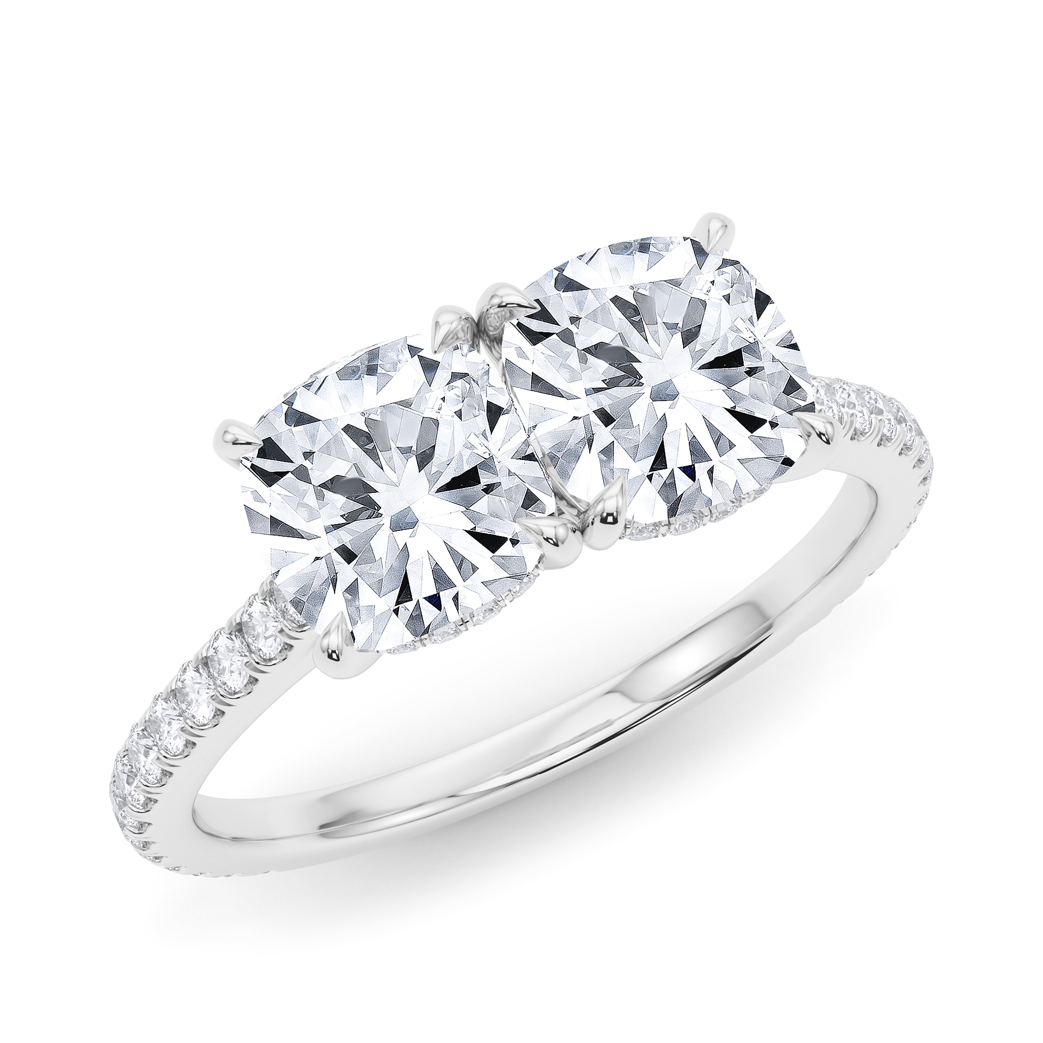 Twin Cushion Cut Pave Ring | Shop Now