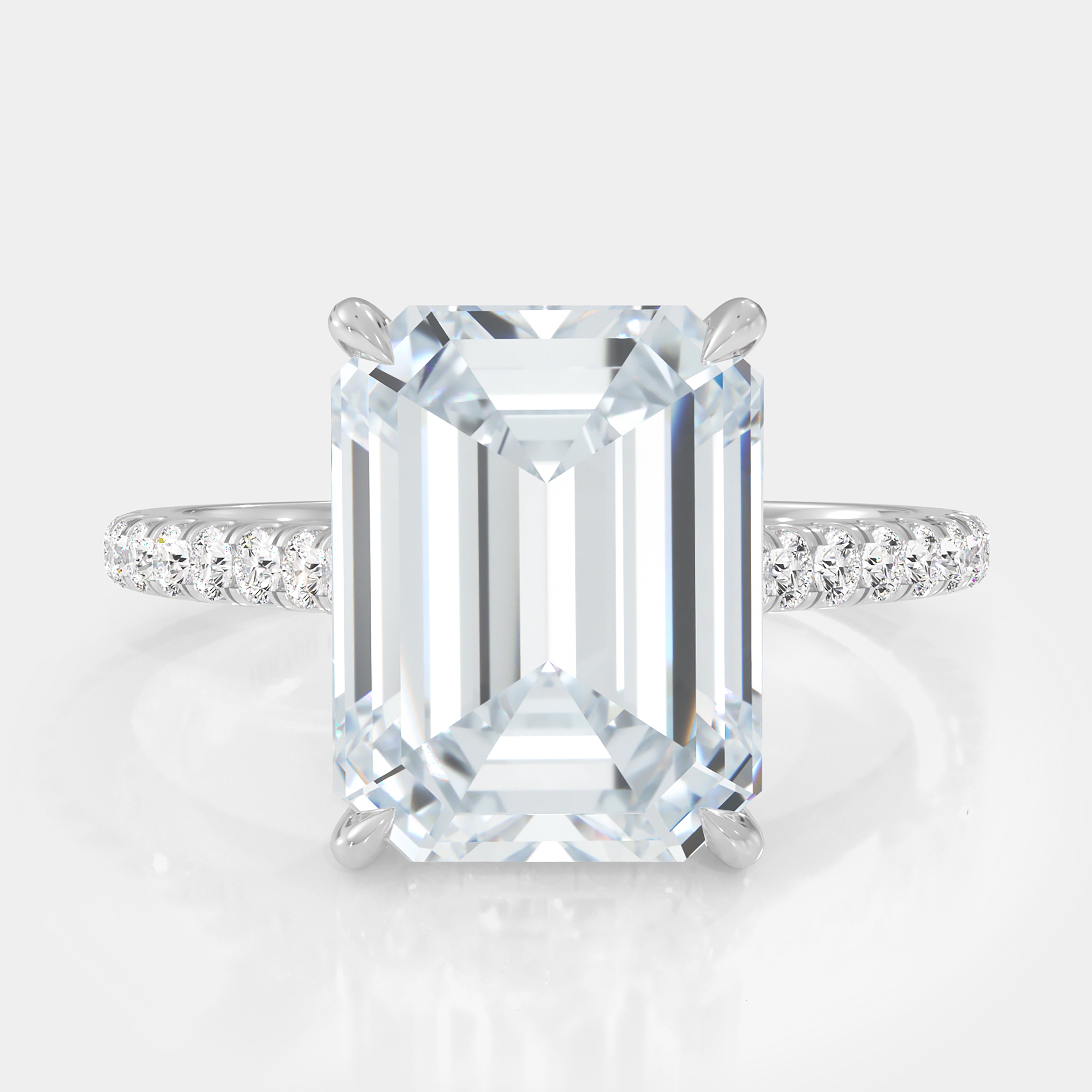 Emerald Cut Pave Diamond Ring | Shop Now