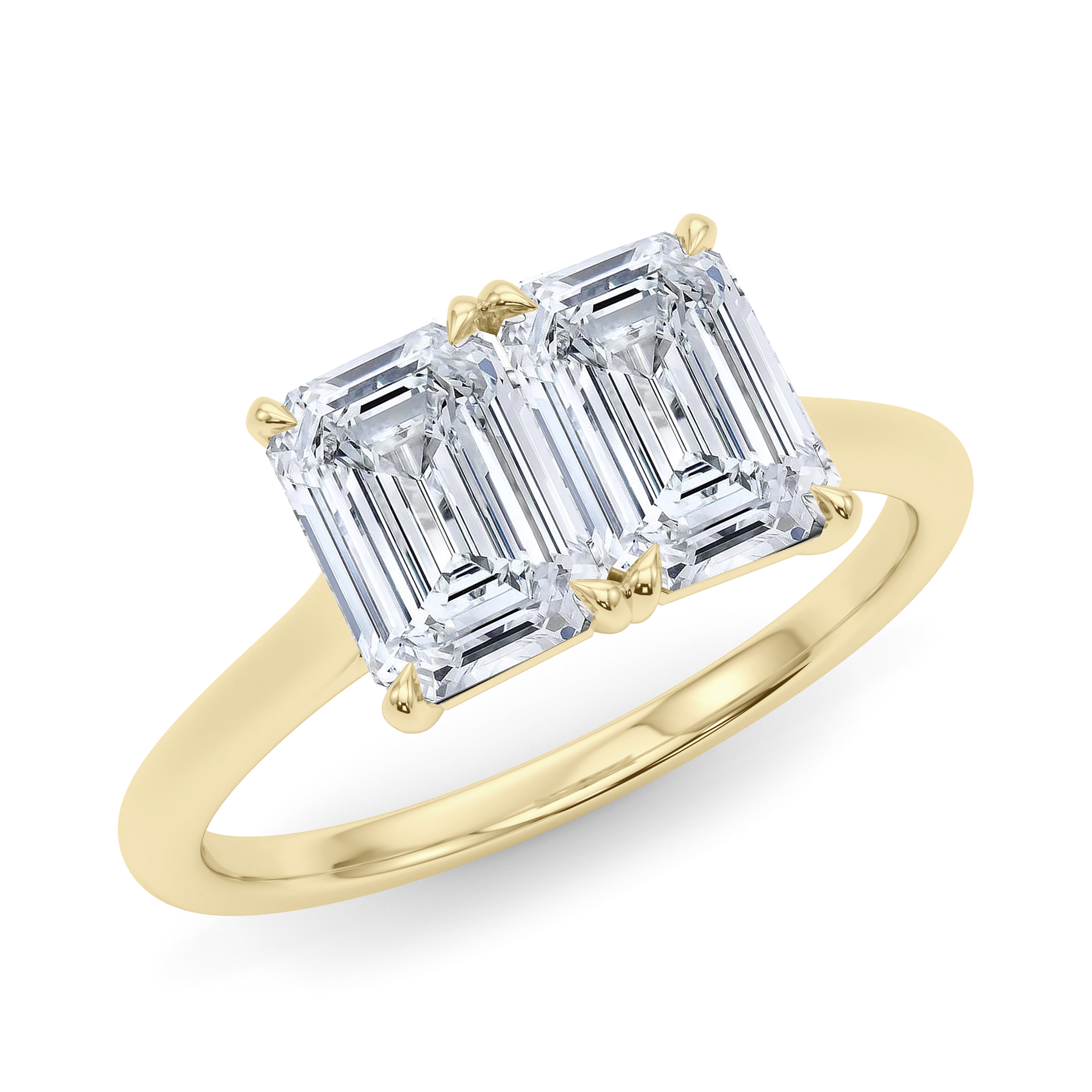 Twin Emerald North-South Diamond Ring | Shop Now