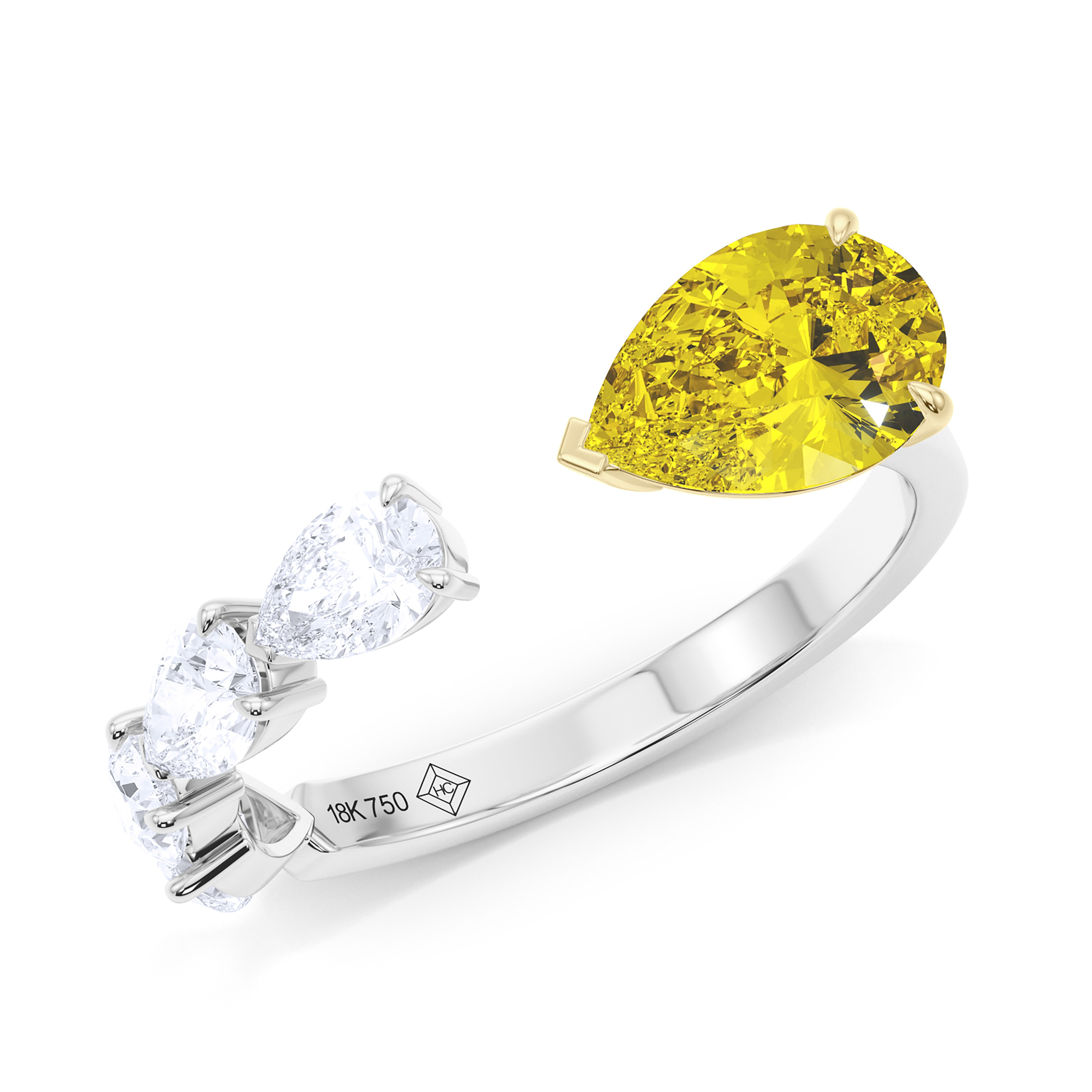 Floating Yellow Diamond Pear Ring | Shop Now
