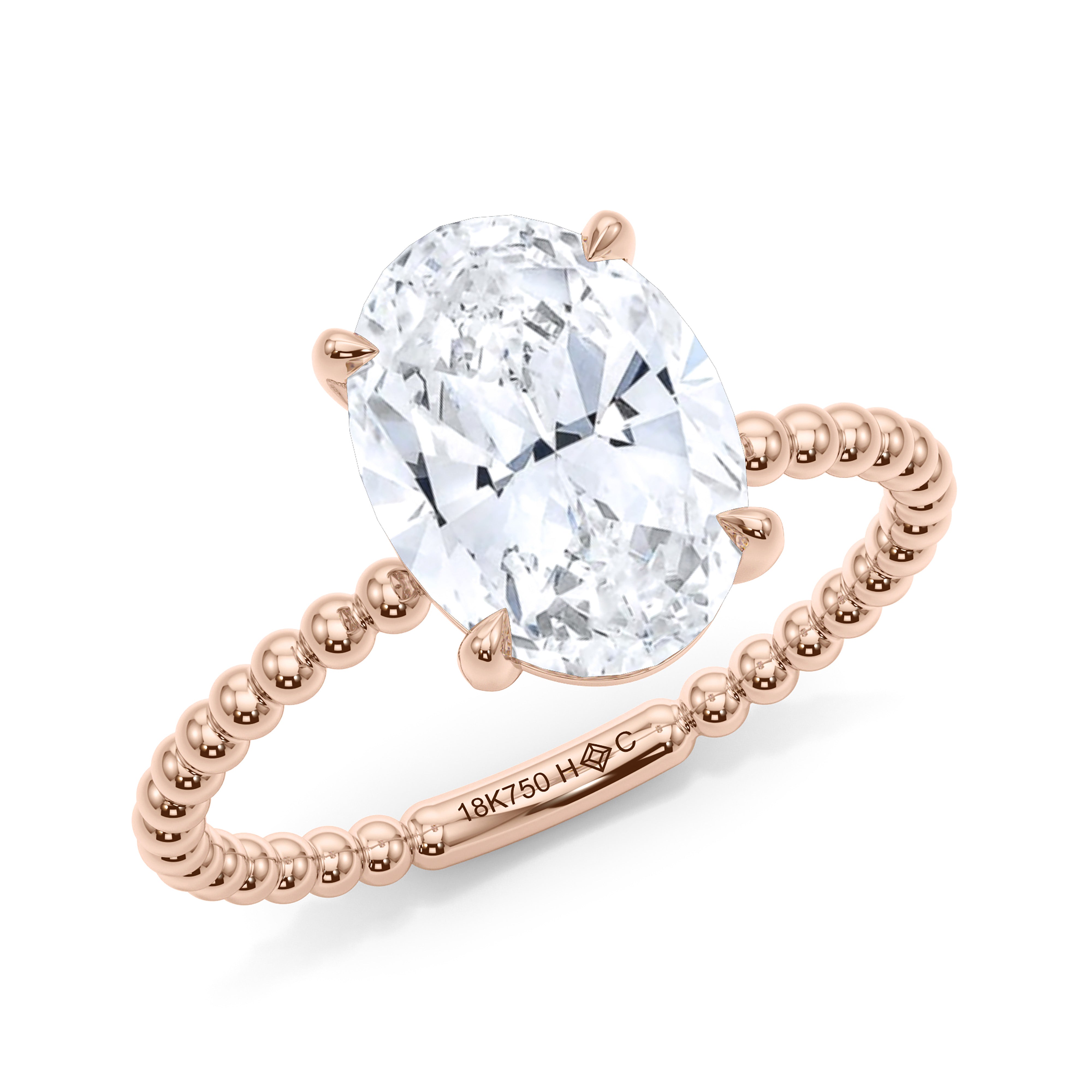 Oval Bead Band Engagement Ring | Shop Now