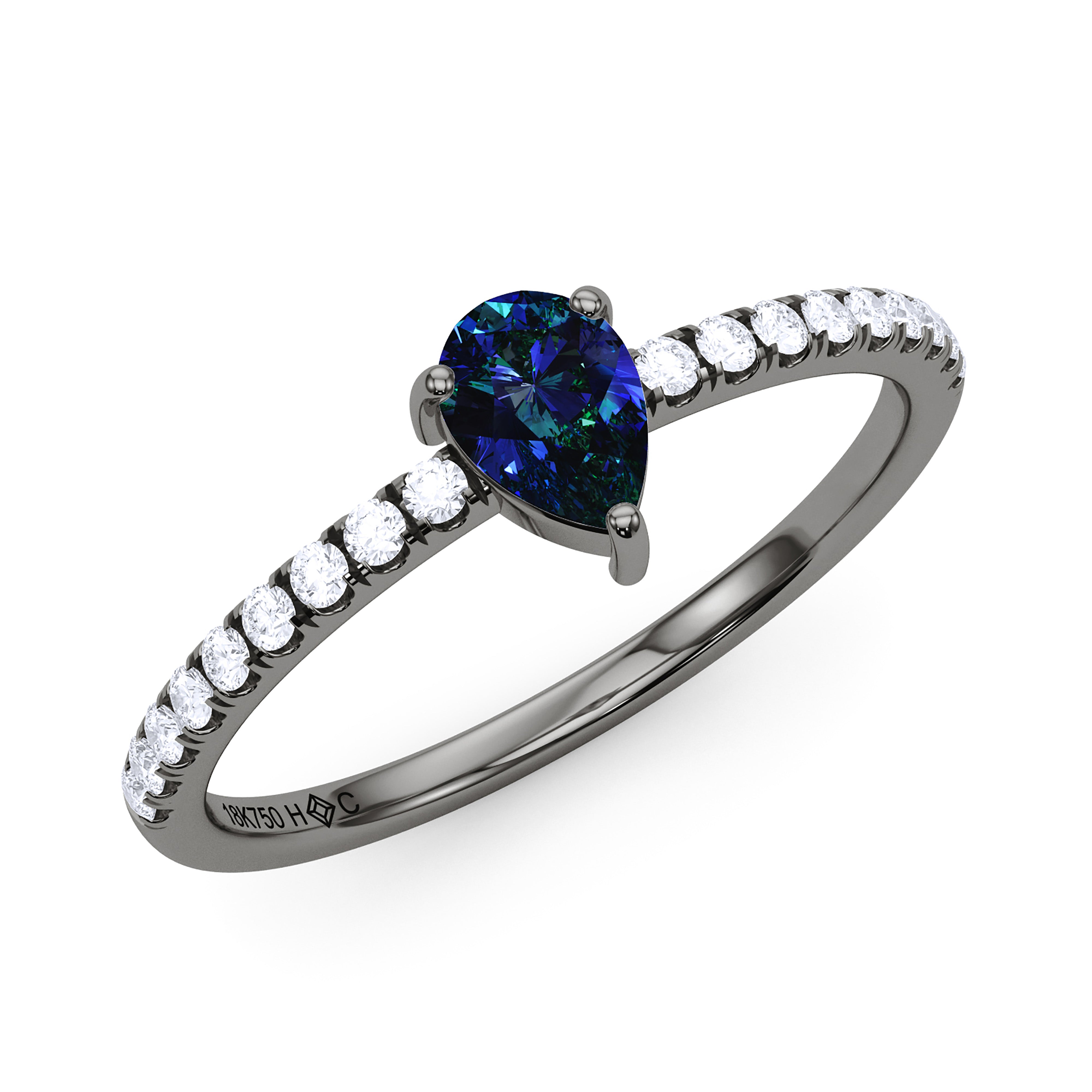 Pear Birthstone and Pave Diamond Ring | Shop Now