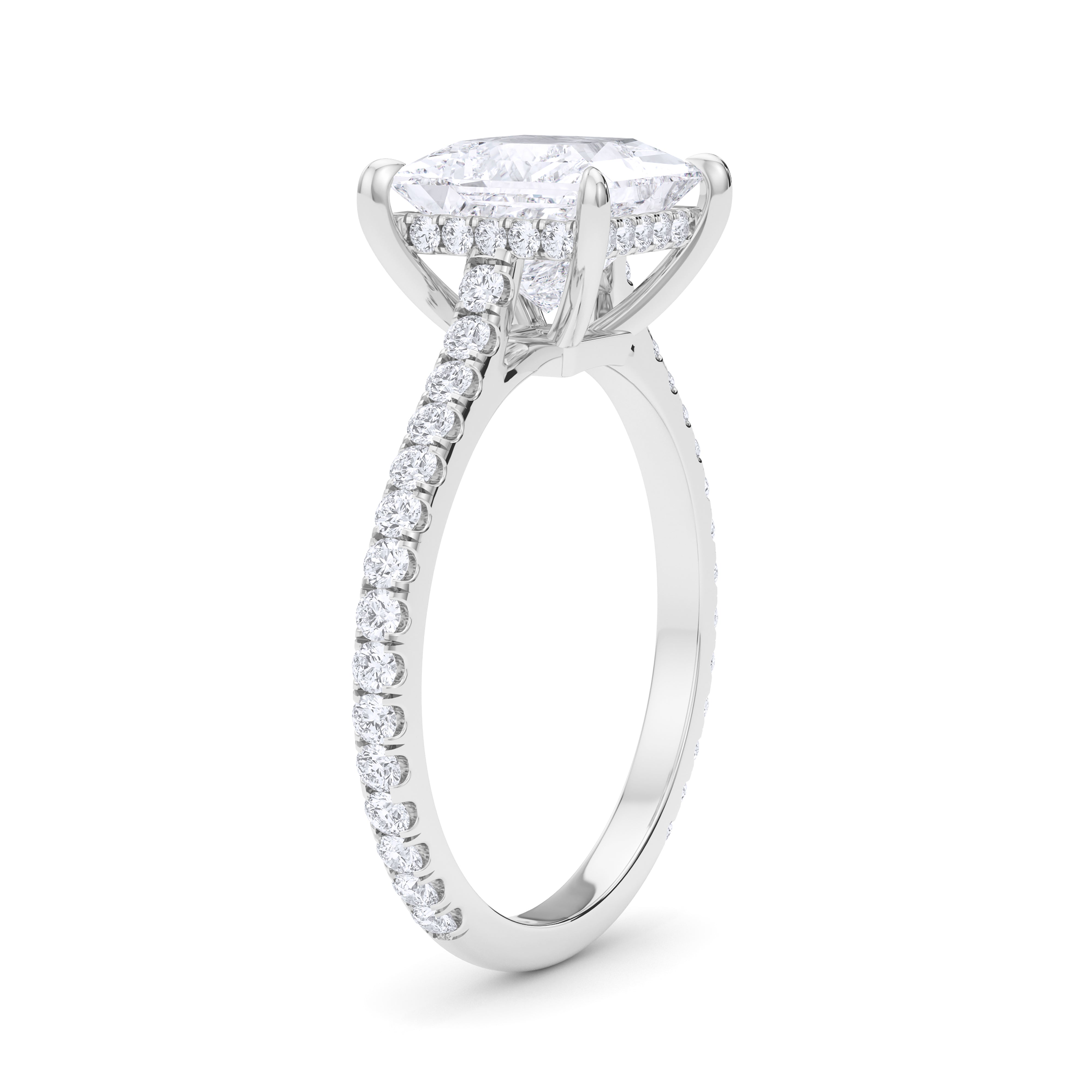 Princess Cut Pave Diamond Ring