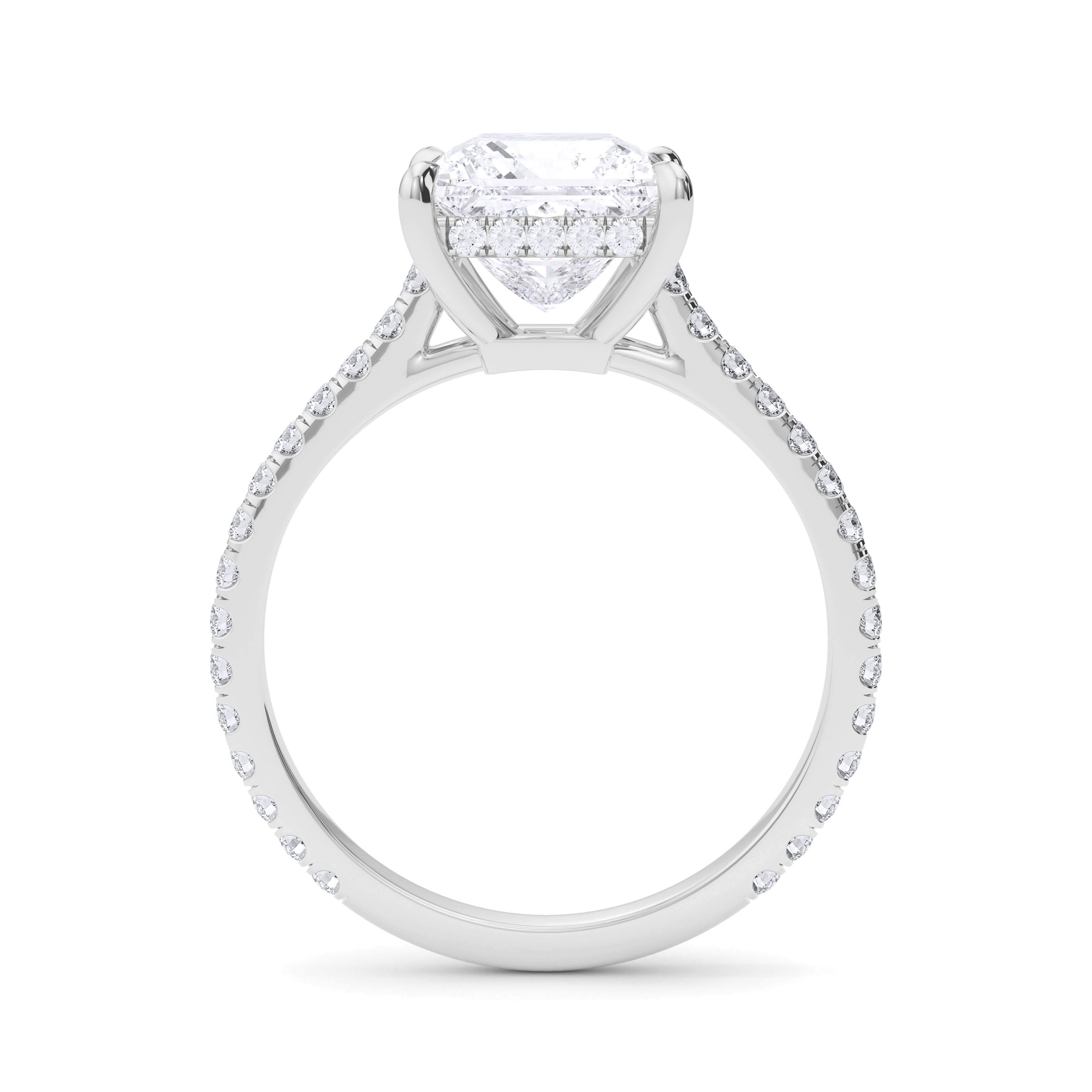Princess Cut Pave Diamond Ring