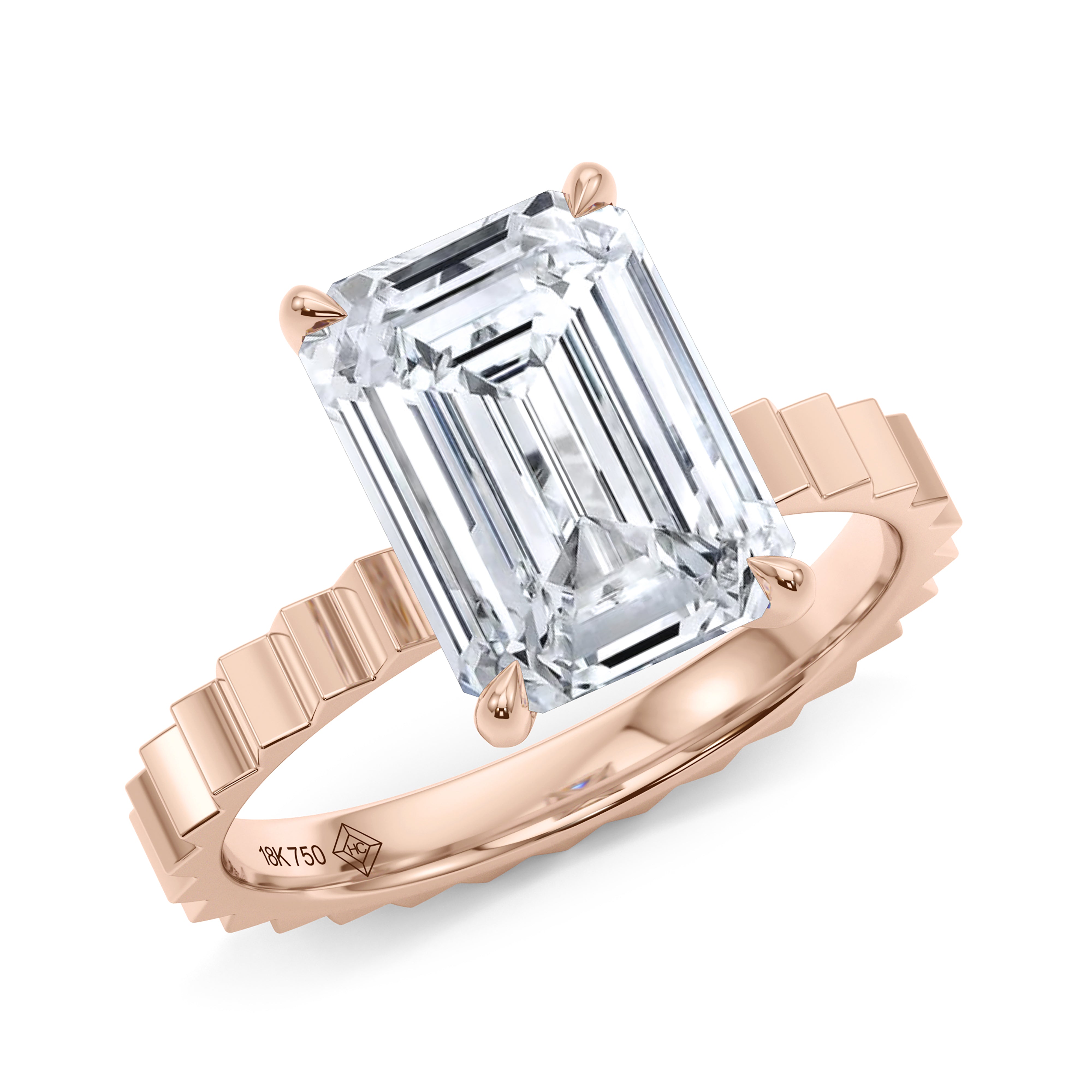 Emerald Cut Diamond Fluted Ring | Shop Now