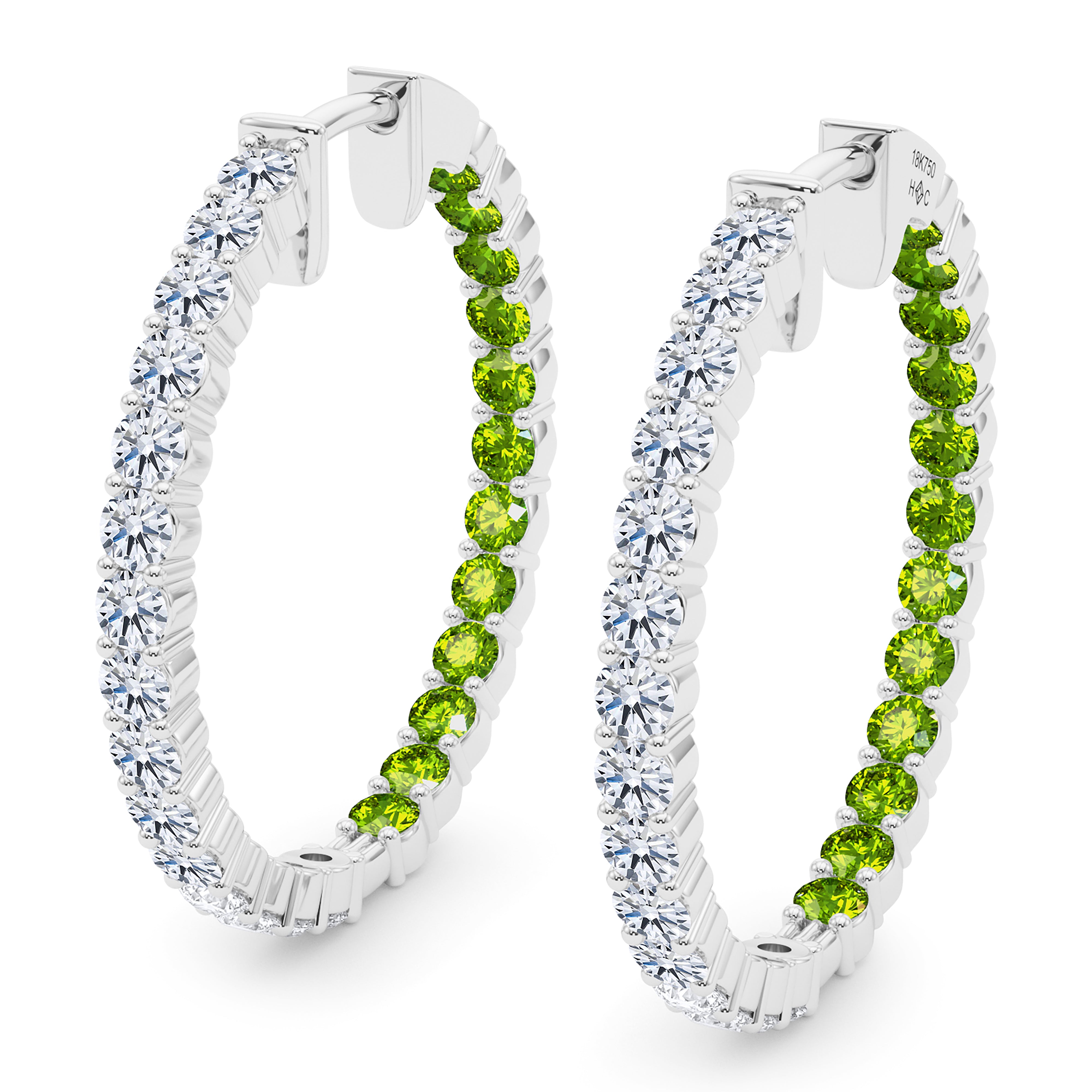 Round Shape Inside Out Hoops Diamond & Birthstone | Shop Now