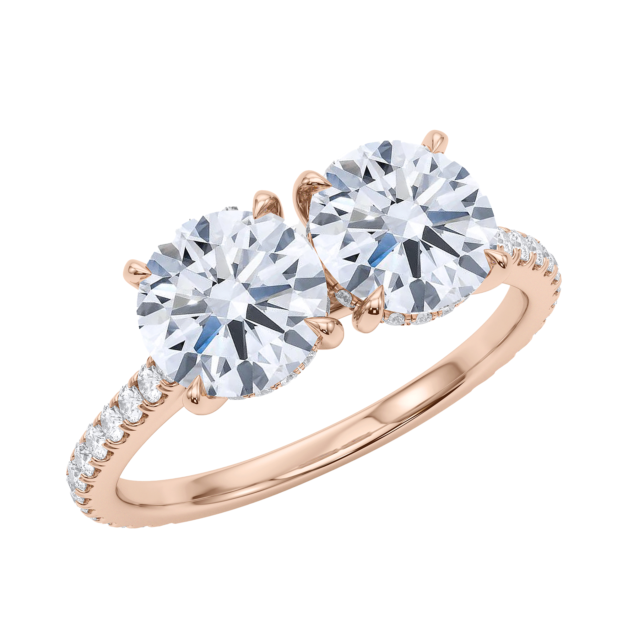 Round Pave Twin Diamond Ring | Shop Now